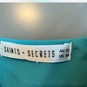 Hello Molly | Dresses | Hello Molly Turquoise Maxi Dress With Leg Slit ...